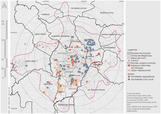 Figura 10 – Mapa da solidariedade na Região Metropolitana de Curitiba ...