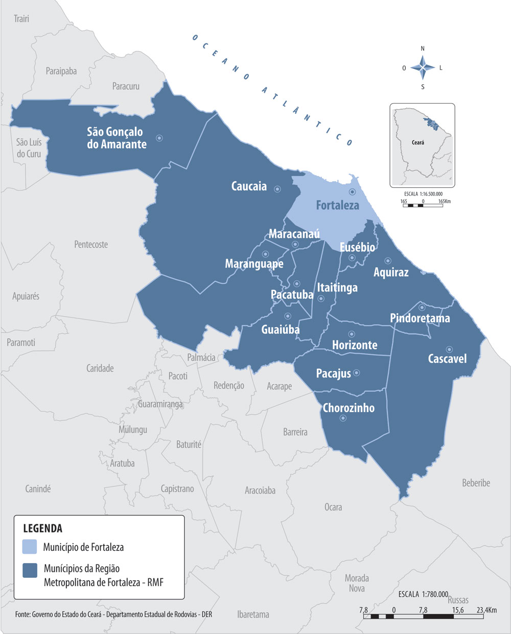 Mapa Da Região Metropolitana De Fortaleza - LIBRAIN